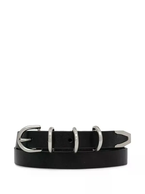 Rag & Bone Leather Triple-ring Belt - Black