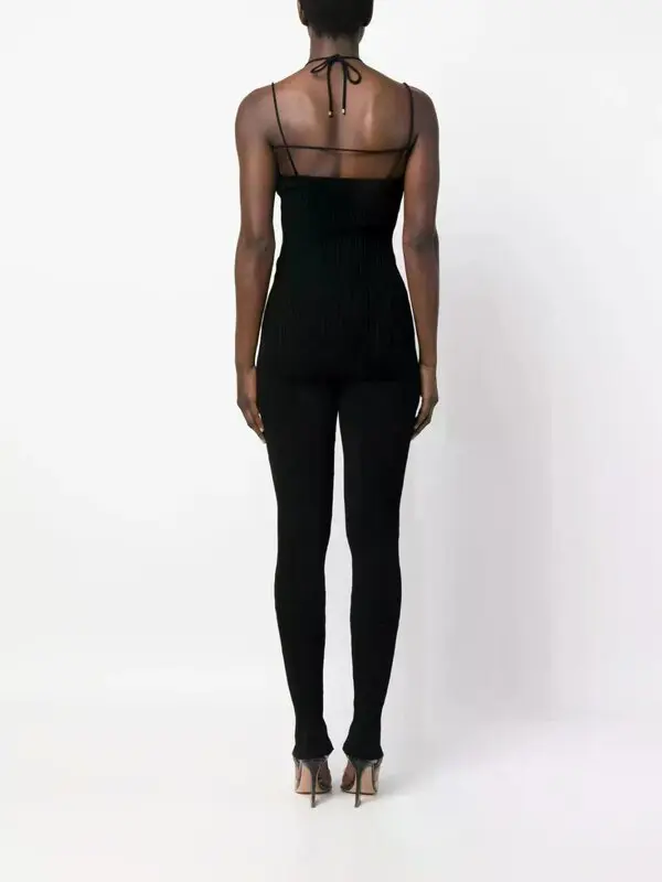 Blumarine Strappy Ribbed-knit Jumpsuit