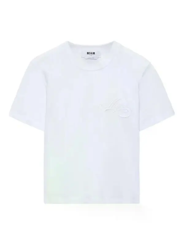 MSGM Logo-embroidered T-shirt