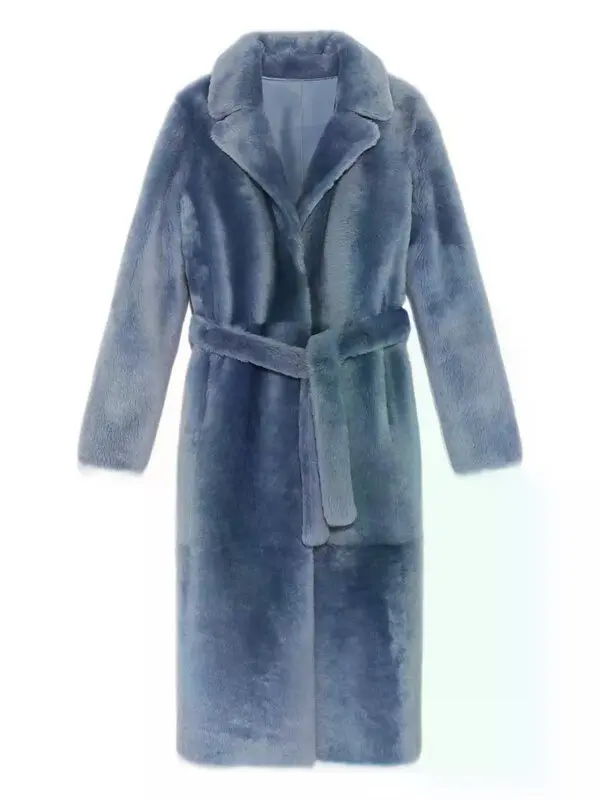YVES SALOMON Belted Shearling Coat