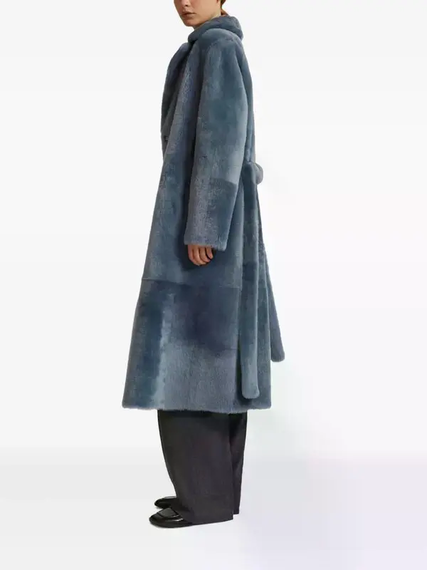 YVES SALOMON Belted Shearling Coat