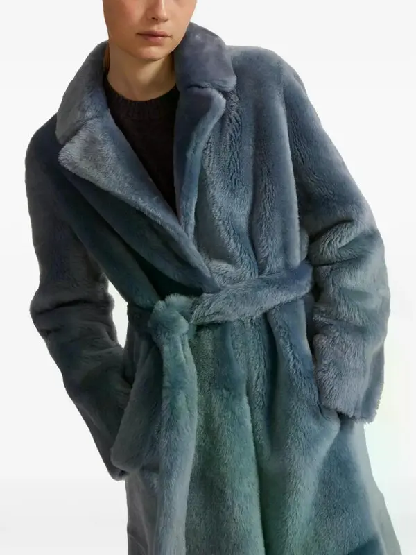 YVES SALOMON Belted Shearling Coat