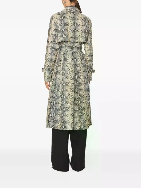 Simkhai Python-print Belted Trench Coat