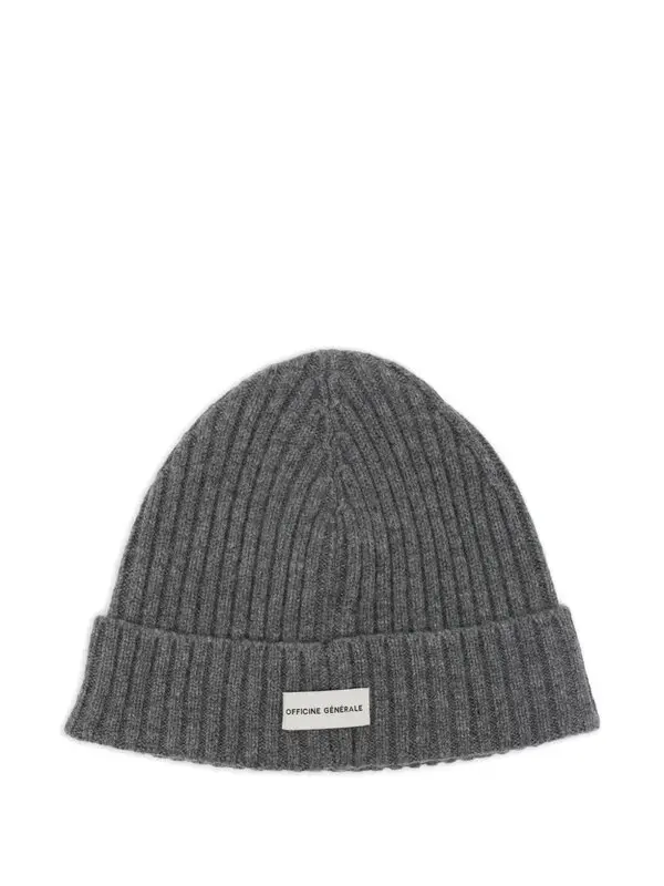Officine Générale Logo-patch Beanie - Grey
