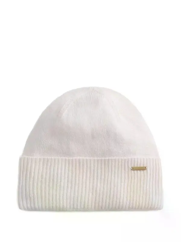 Woolrich Ribbed Cashmere Beanie - White