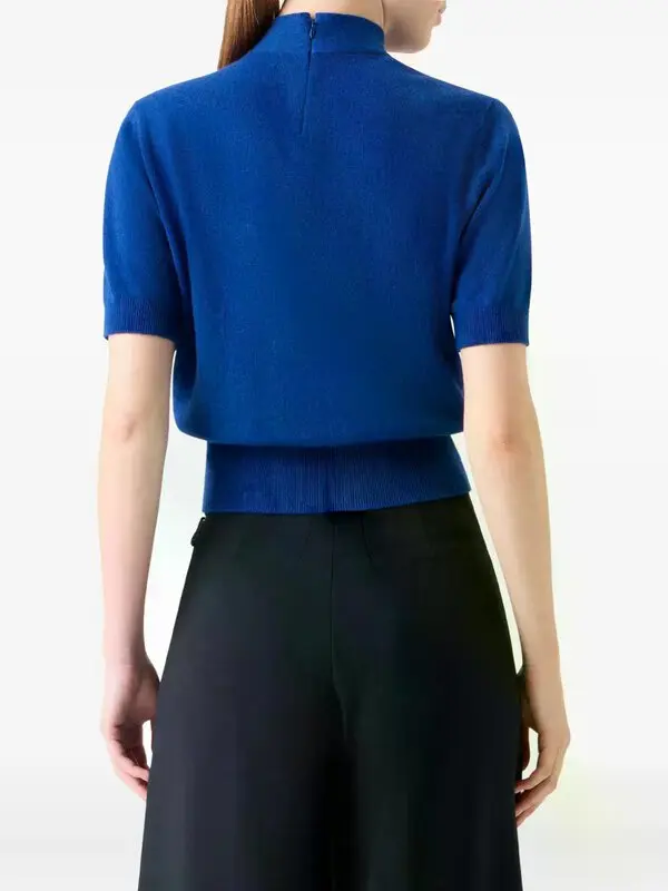 Akris Tie-neck Short-sleeve Knitwear