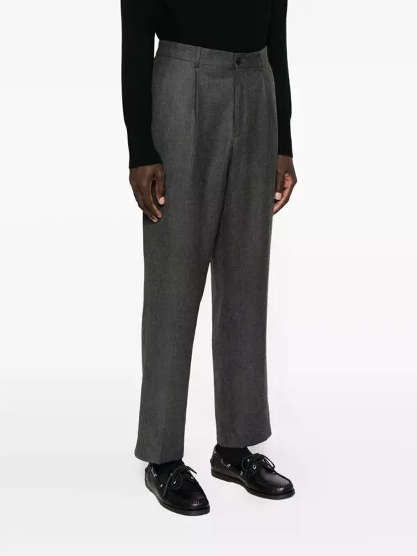 Eric Bompard Pleated Wool Cashmere Blend Trousers