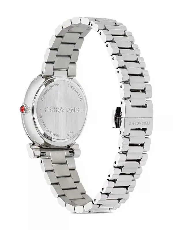 FERRAGAMO Twisted Gancini 32mm Watch - Silver