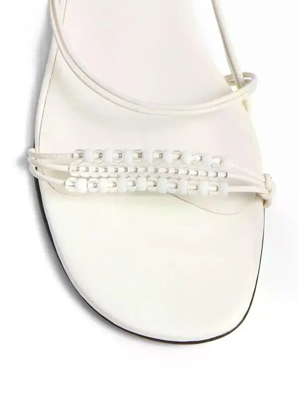 Khaite Bead-embellished Flat Sandals - White