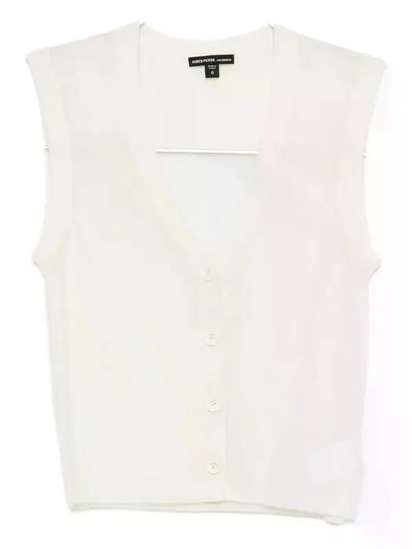 JAMES PERSE Cashmere Button-up Vest - White