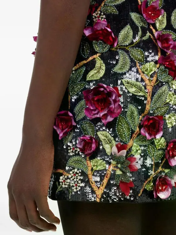 Roberto Cavalli Floral Embroidered Skirt