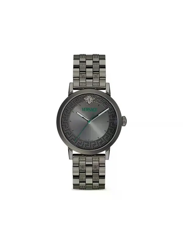 Versace Greca-pattern 40mm Bracelet Watch - Grey