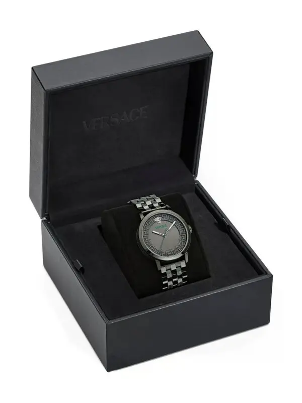 Versace Greca-pattern 40mm Bracelet Watch - Grey