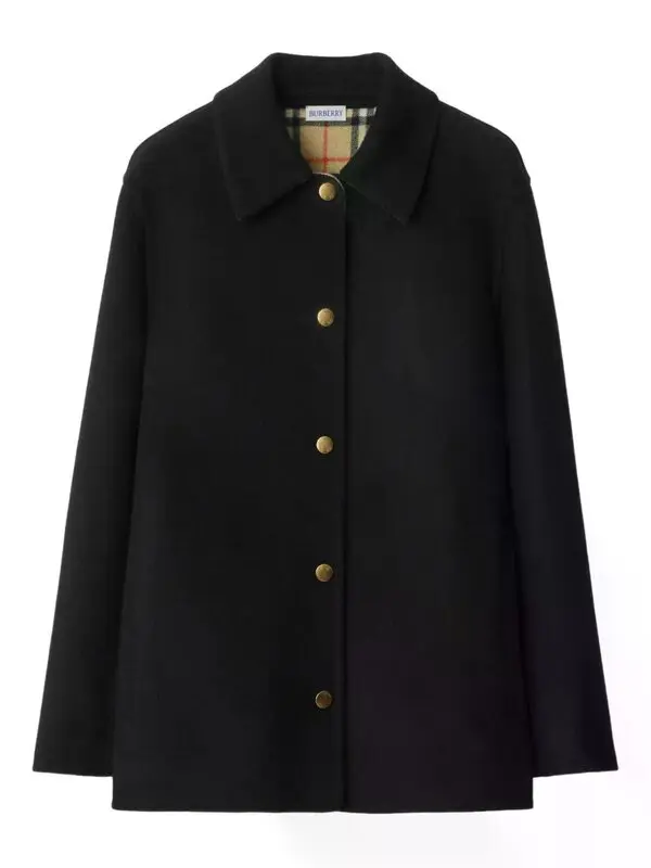 Burberry Check-lined Wool Overshirt - Black