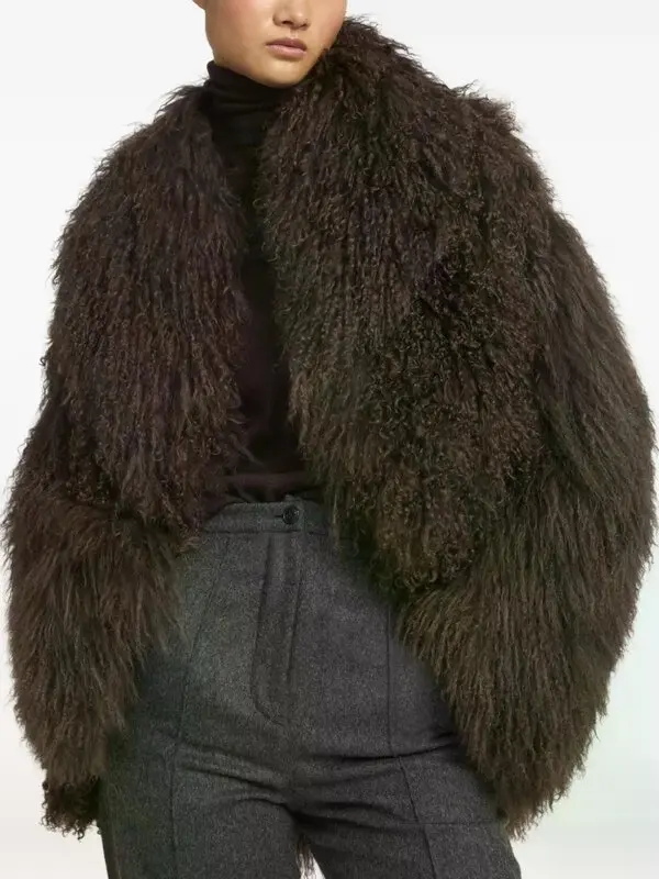 YVES SALOMON Lamb Shearling Pea Coat