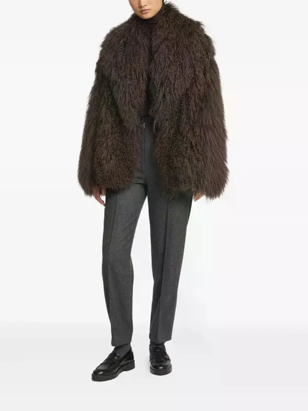 YVES SALOMON Lamb Shearling Pea Coat