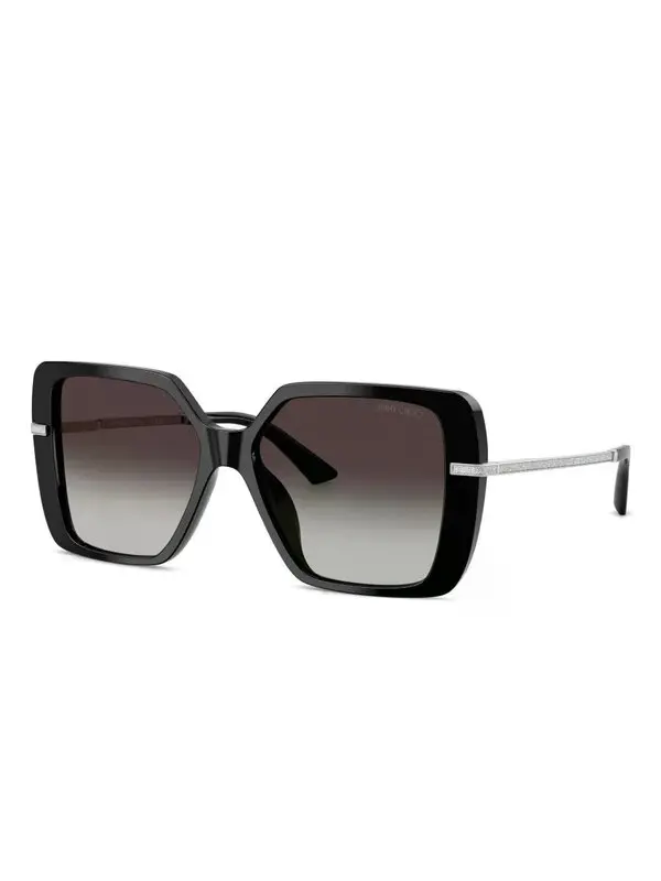 JIMMY CHOO Embellished Geometric-frame Sunglasses