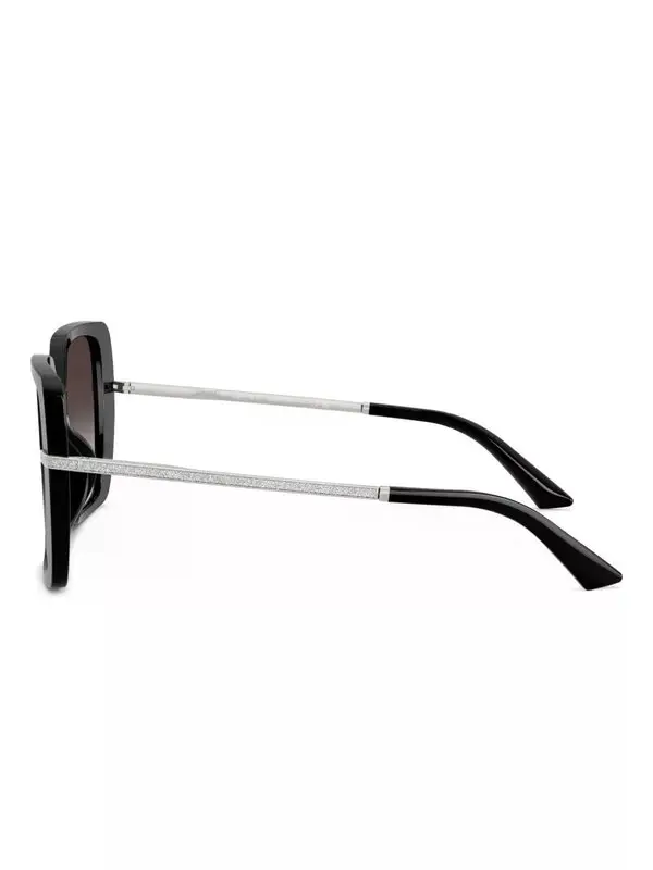 JIMMY CHOO Embellished Geometric-frame Sunglasses