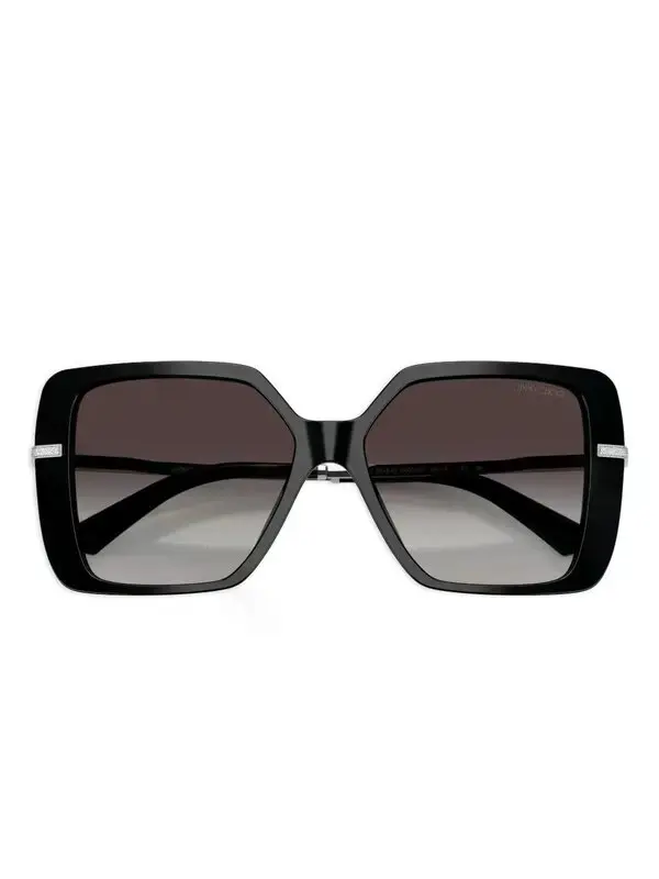 JIMMY CHOO Embellished Geometric-frame Sunglasses