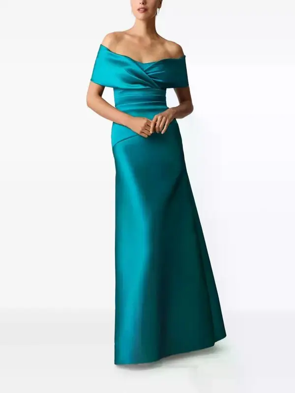 Rickie Freeman For Teri Jon Off-shoulder Maxi Evening Dress