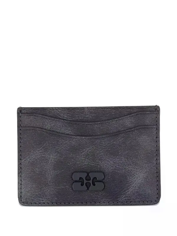 GANNI Logo-patch Card Holder - Black