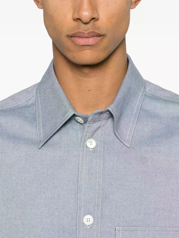 Thom Browne Woven Flannel 4-bar Oversized Shirt