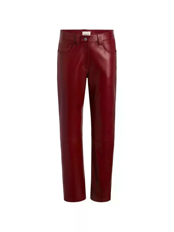 Khaite Callum Pocket Lambskin Trousers - Red
