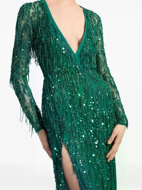 Elie Saab Bead-Embellished Maxi Dress In Green - 51% Off | Editorialist