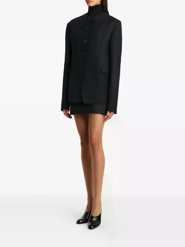 Khaite Jett Pinstripe Mini Skirt - Blue