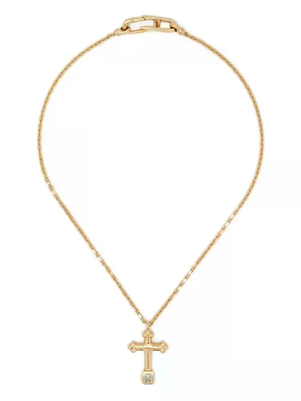 UNIFORM OBJECT 18kt Yellow Cross Diamond Necklace - Gold