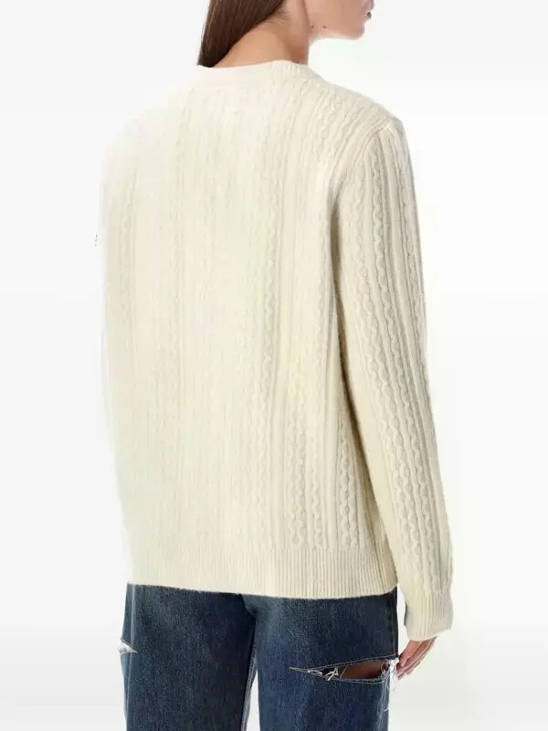 MAISON MARGIELA Cable-knit V-neck Sweater - Neutrals