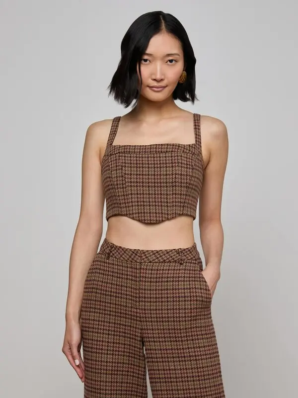 L'Agence Tiffany Houndstooth Corset Top