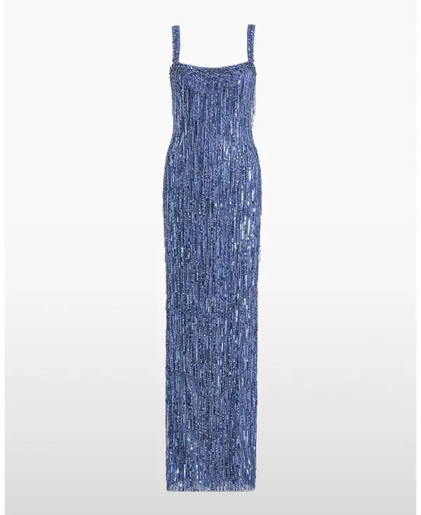 Jenny Packham Fleur Embellished Maxi Gown - Denim