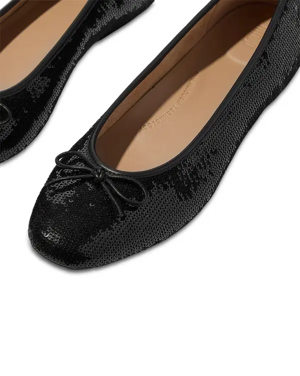Fitflop Delicato Bow Sequin Ballet Flats - Black