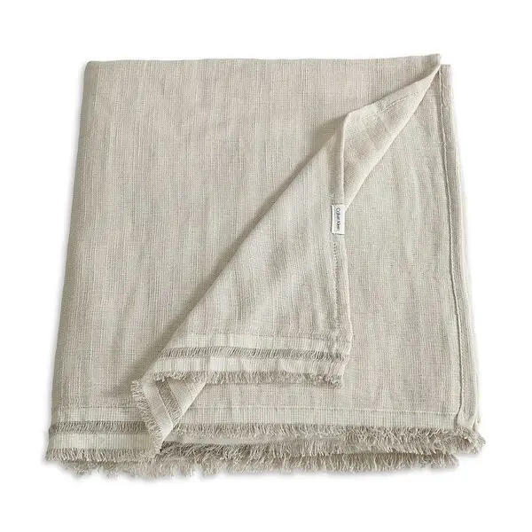 Calvin Klein Fine Weave Throw - Natural