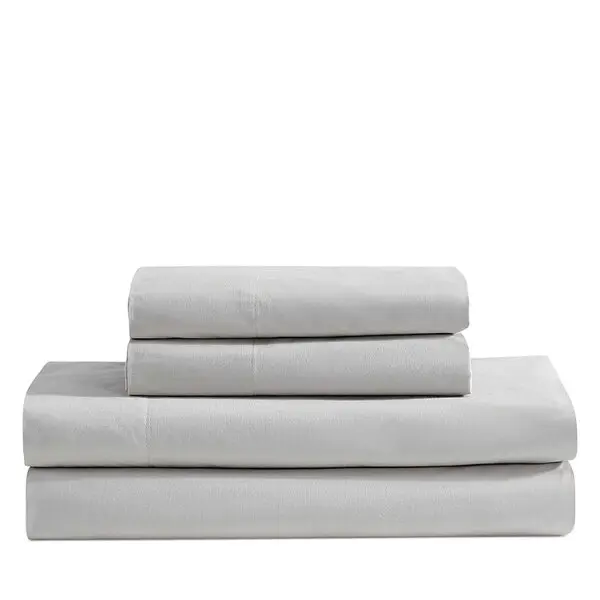 Calvin Klein Enhanced Cooling Comfort Solid 4 Piece Sheet Set, King - Soft Grey