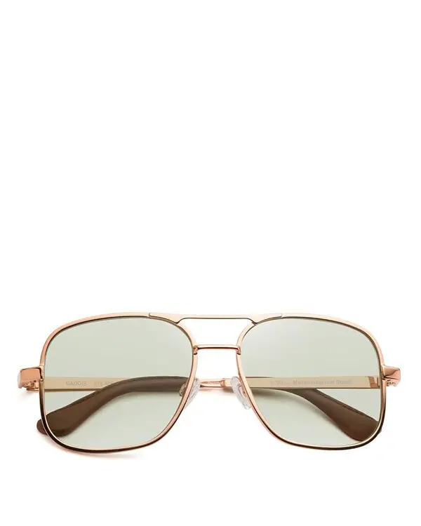 CADDIS Metamodernist Scout Reading Glasses, 55 Mm - Polished Rose Gold - Green