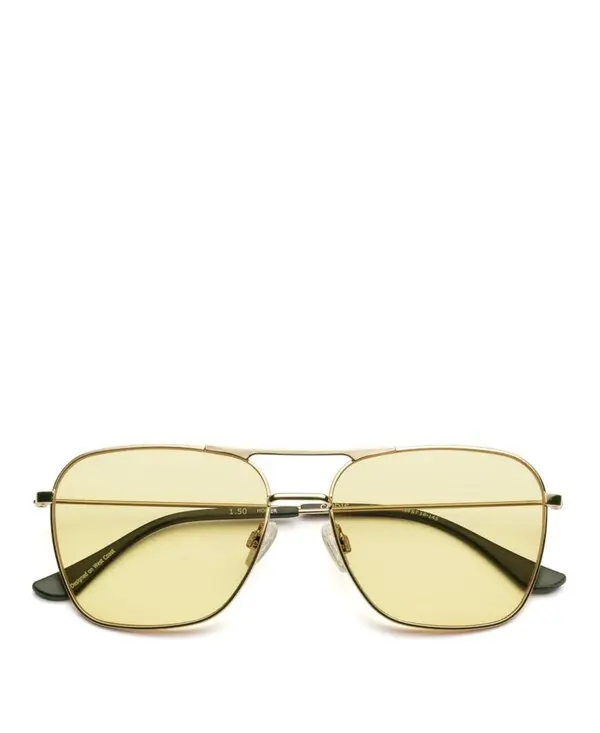 CADDIS Hooper Reading Glasses, 57 Mm - Polished Gold - Yellow