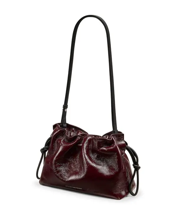 STUART WEITZMAN Mia Crinkled Patent Leather Mini Bag