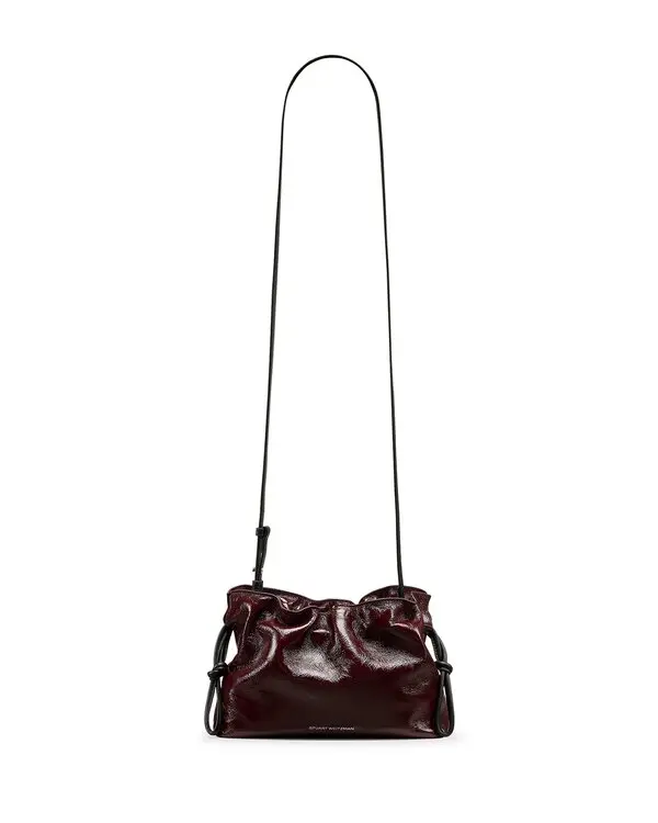 STUART WEITZMAN Mia Crinkled Patent Leather Mini Bag