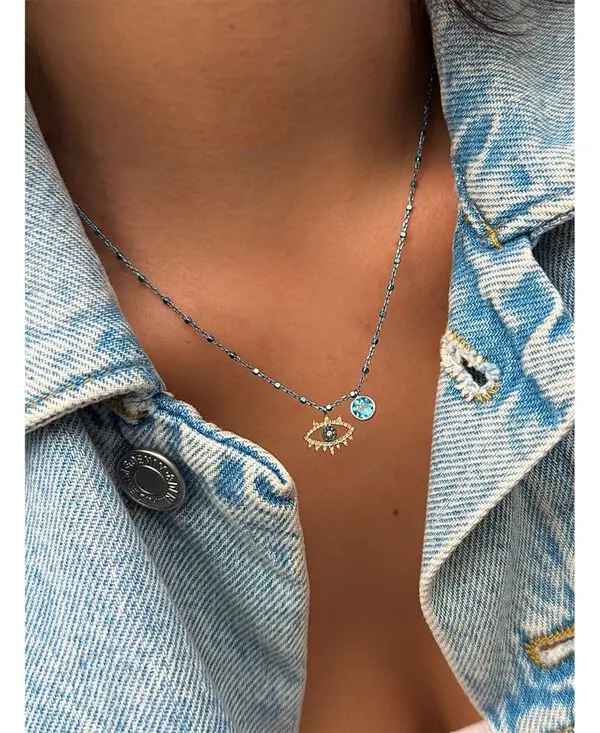Meira T Diamond Evil Eye Chain Necklace