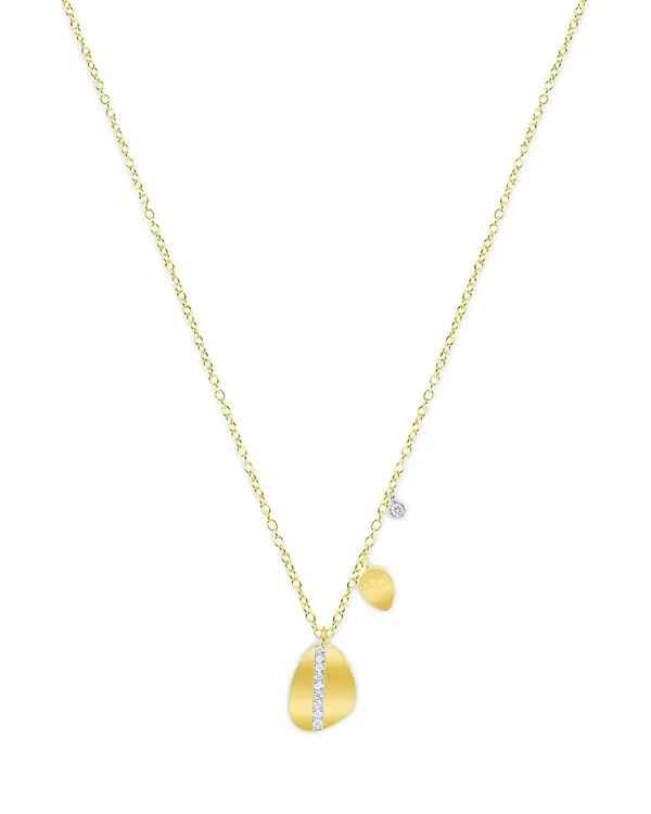 Meira T Gold-plated Diamond Disc Necklace - Silver