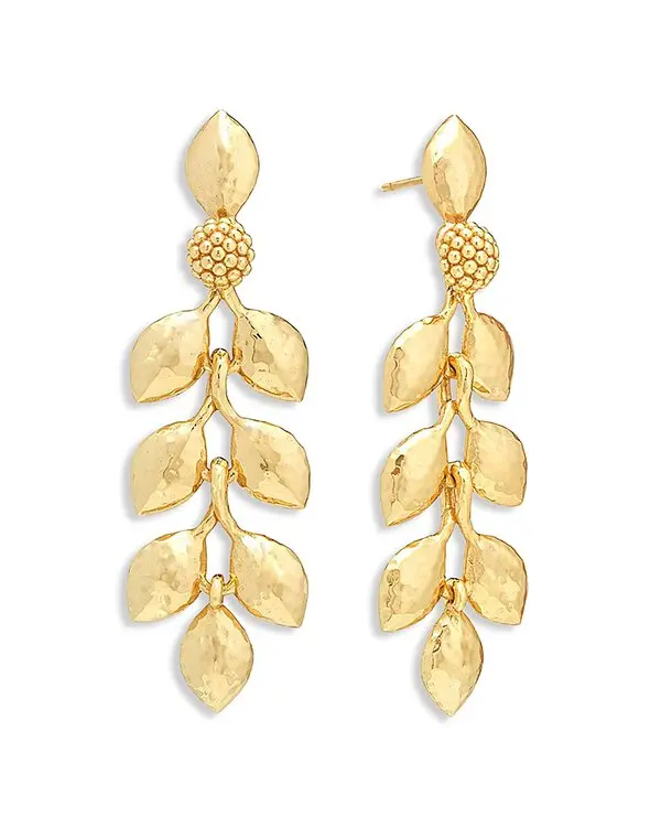 CAPUCINE DE WULF Golden Laurel Dangle Earrings - Gold