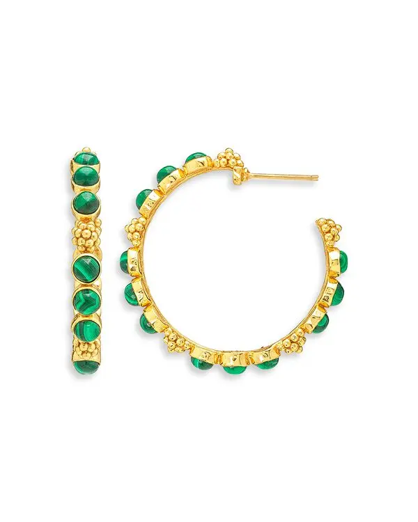 CAPUCINE DE WULF Malachite Gem Hoop Earrings