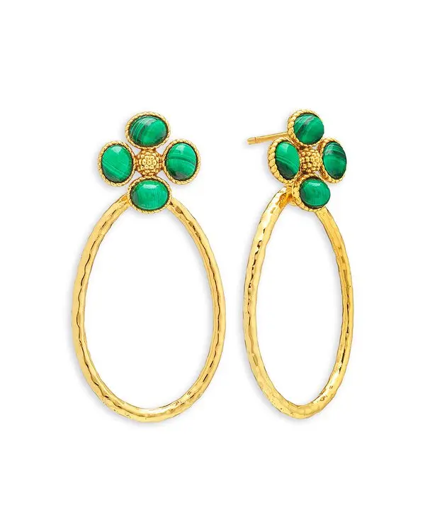 CAPUCINE DE WULF Malachite Berry Clover Teardrop Earrings