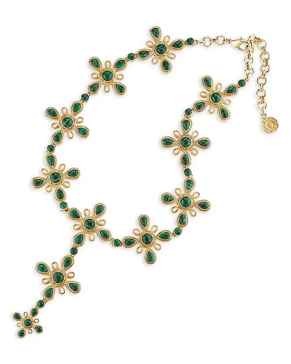 CAPUCINE DE WULF Monique Malachite Gem Convertible Necklace - Multi/gold