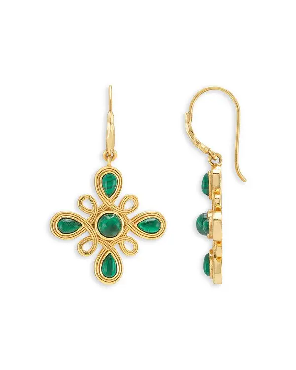 CAPUCINE DE WULF Monique Malachite Dangle Earrings
