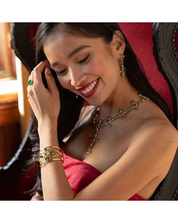 CAPUCINE DE WULF Monique Gem Cuff - Malachite