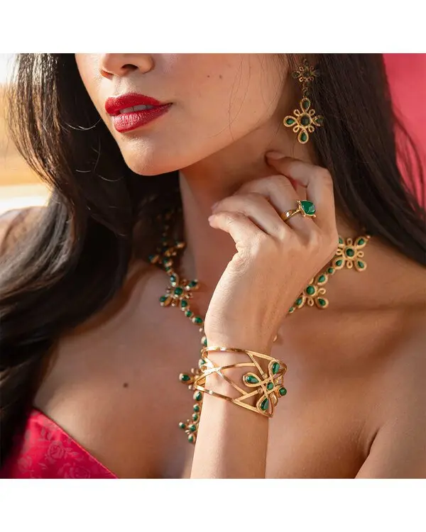 CAPUCINE DE WULF Monique Gem Cuff - Malachite