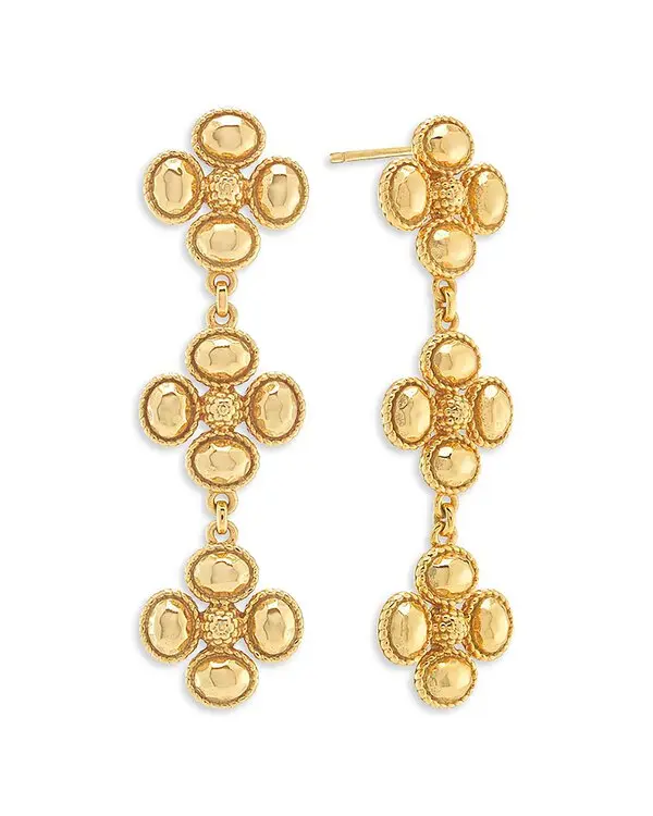 CAPUCINE DE WULF Berry Clover Linear Earrings - Gold
